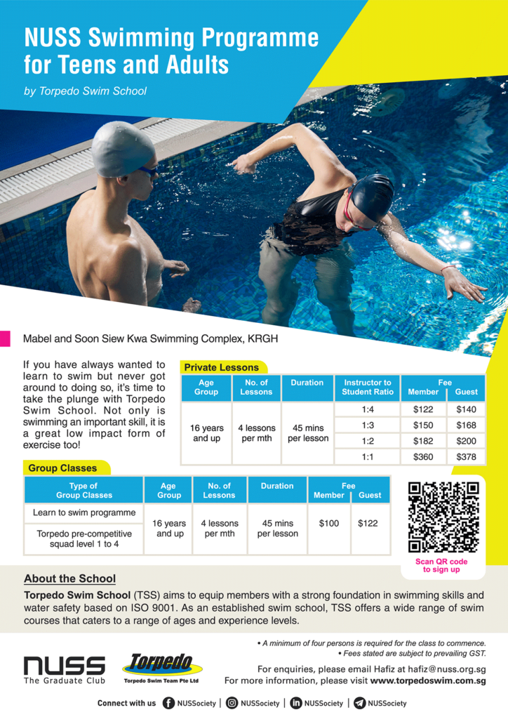 Swimming Programme for Teens and Adults - NUSS