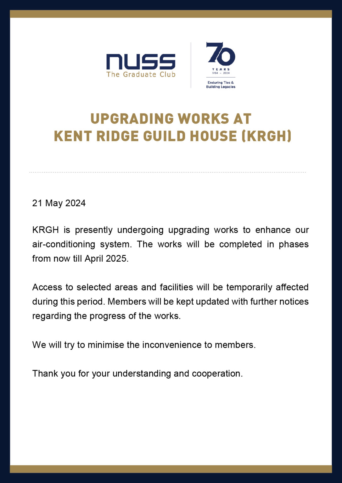 Upgrading works at Kent Ridge Guild House - NUSS