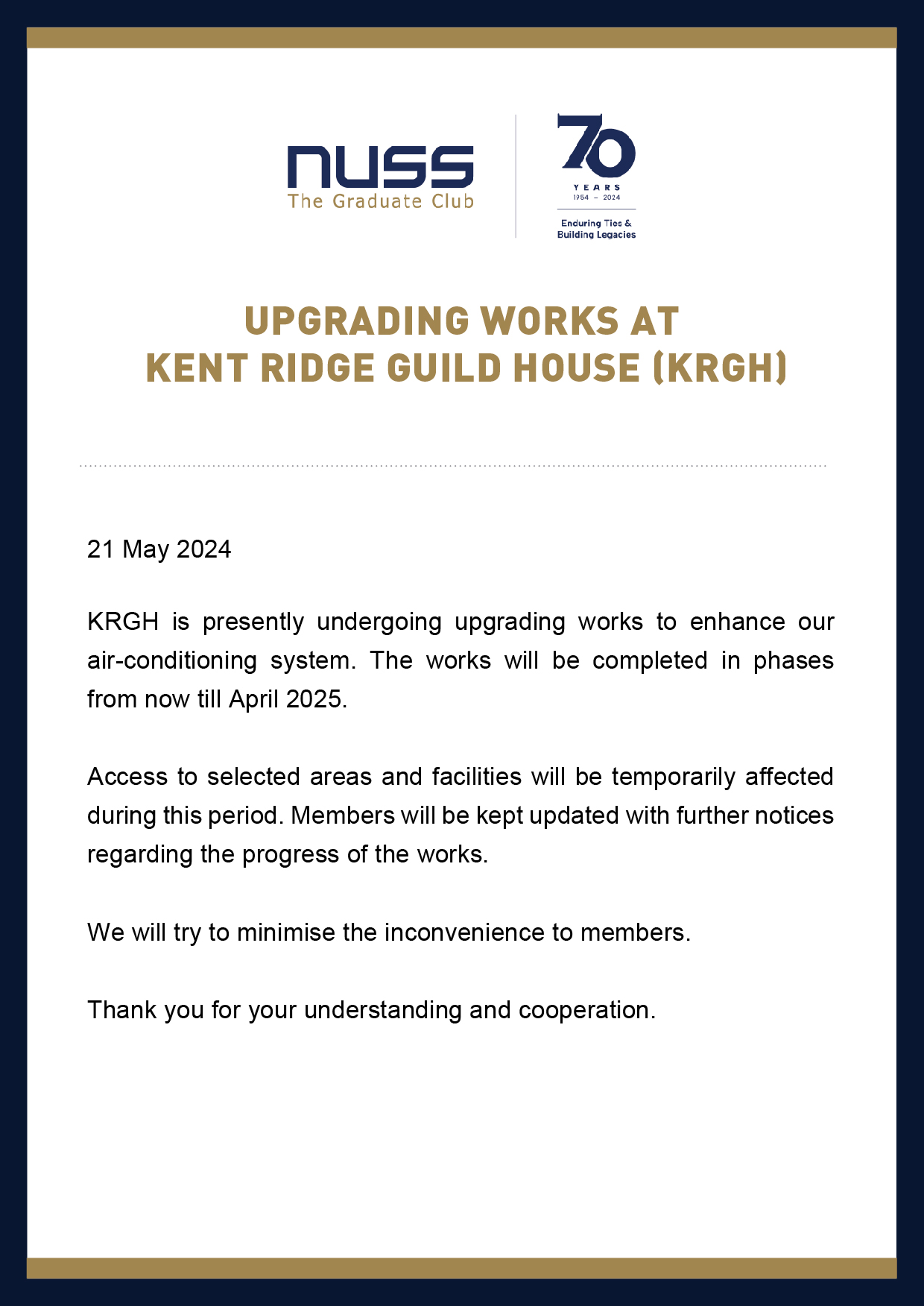 Upgrading works at Kent Ridge Guild House - NUSS