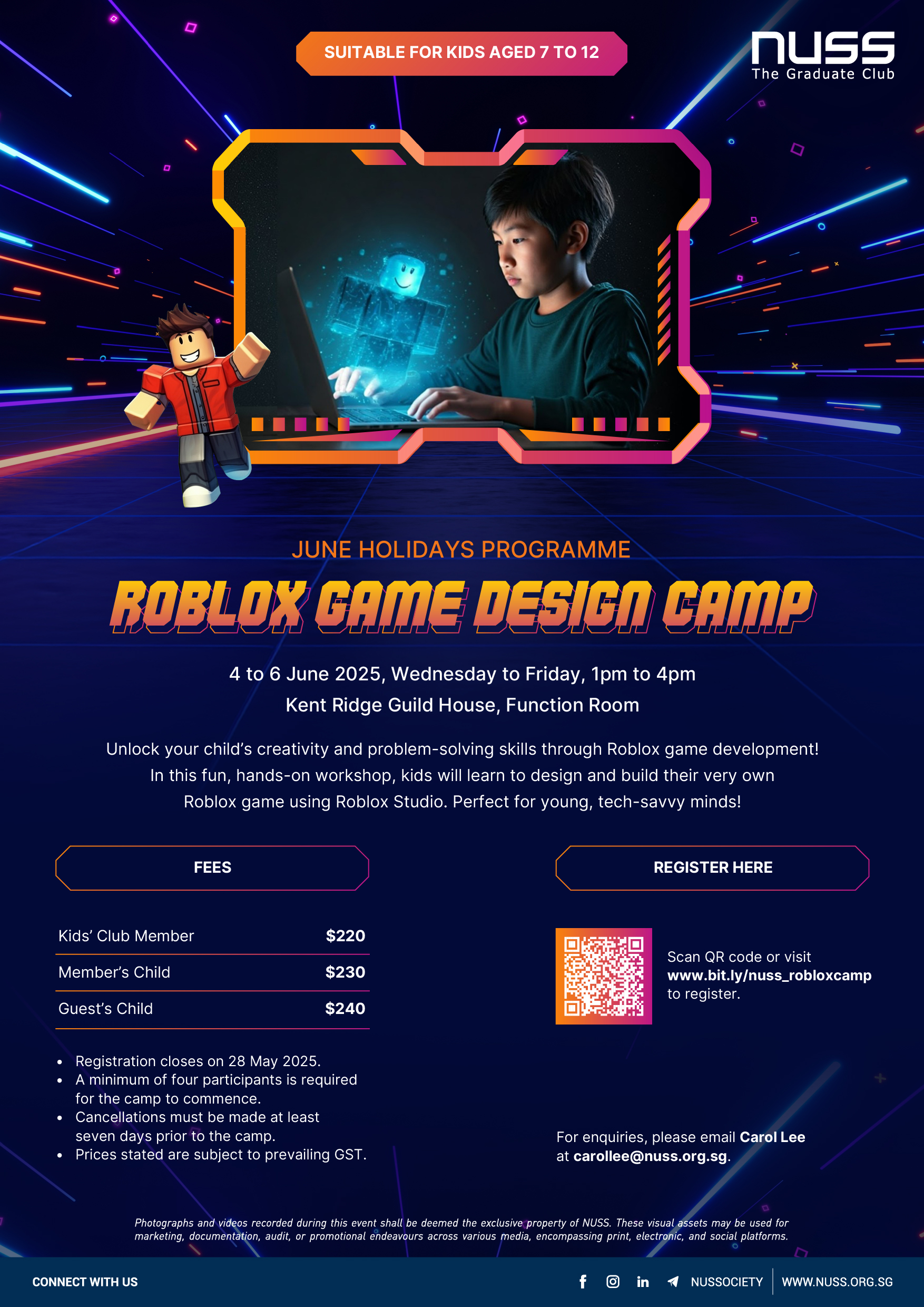 (Fully booked) Roblox Game Design Camp - NUSS
